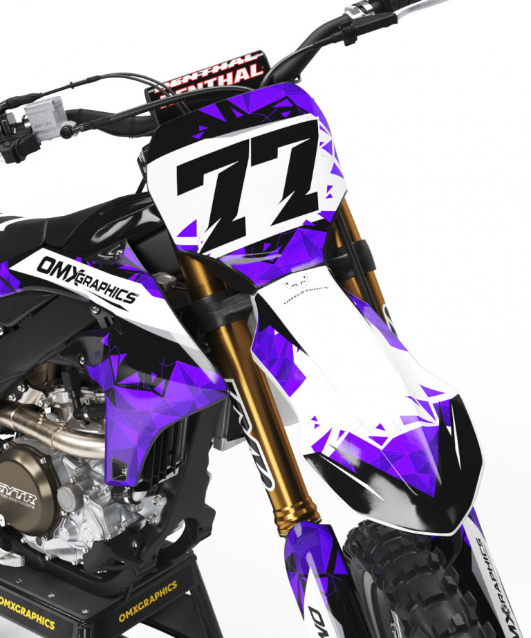 Dirt Bike Graphics Kit for Yamaha - Crack - Purple – OMXGraphics